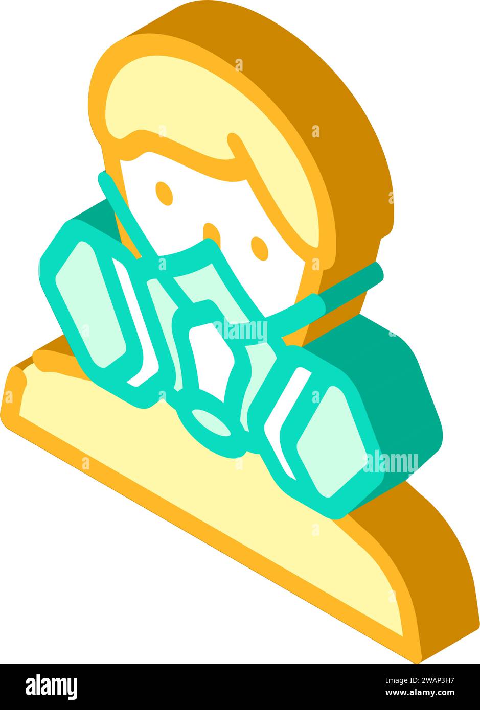 mining mask face isometric icon vector illustration Stock Vector Image ...