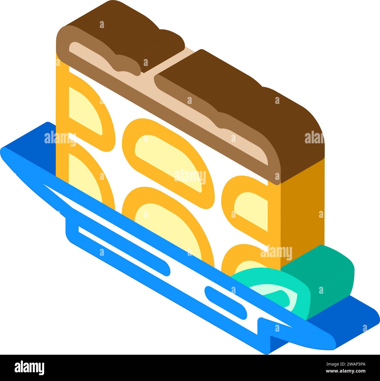 tiramisu dessert italian cuisine isometric icon vector illustration ...