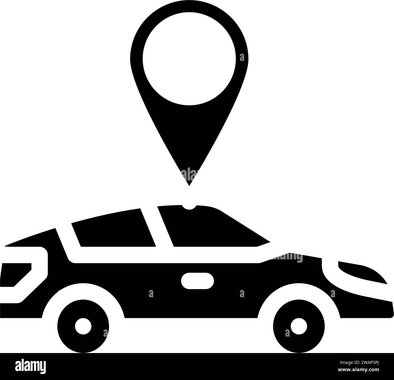 Car map location glyph Stock Vector Images - Alamy