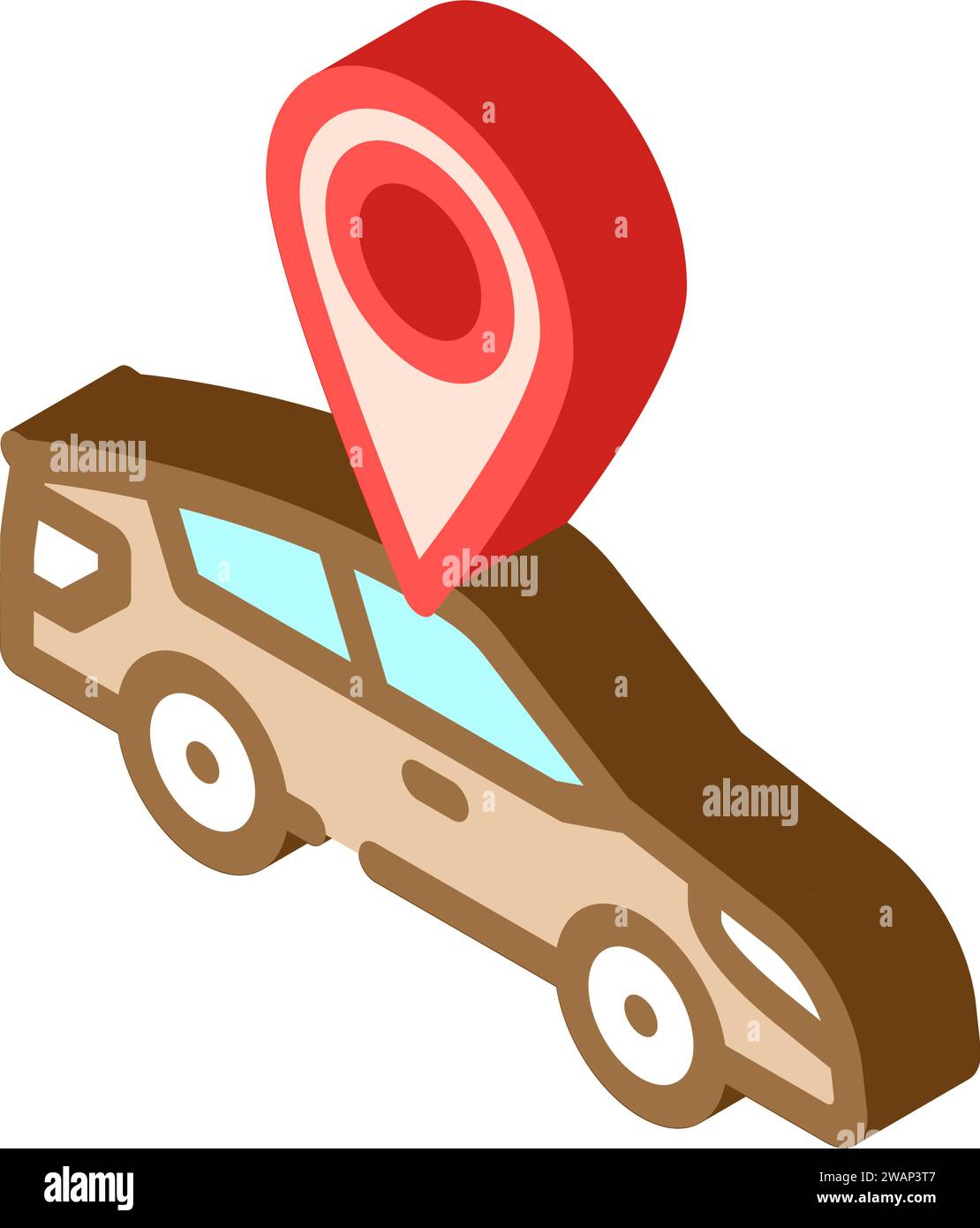 car map location isometric icon vector illustration Stock Vector Image ...