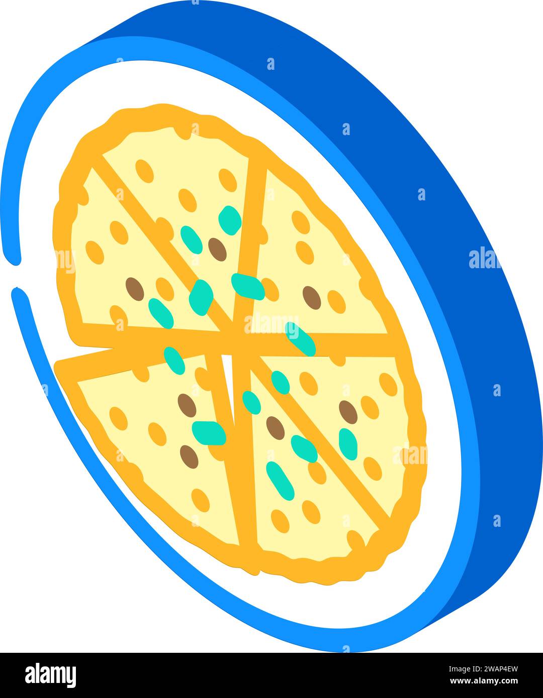 tortilla espanola spanish cuisine isometric icon vector illustration ...