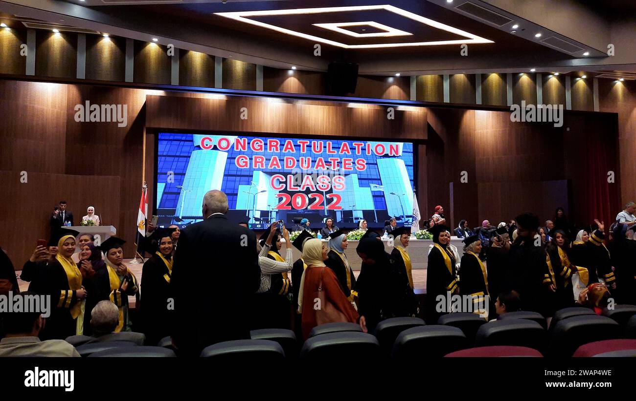 Cairo, Egypt, September 8 2022: A Graduation party, University college ...