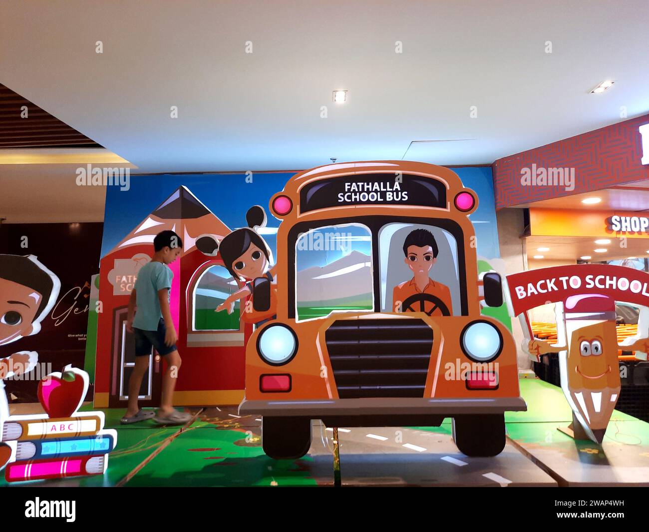 Cairo, Egypt, September 2 2023: Back to school decoration in front of ...