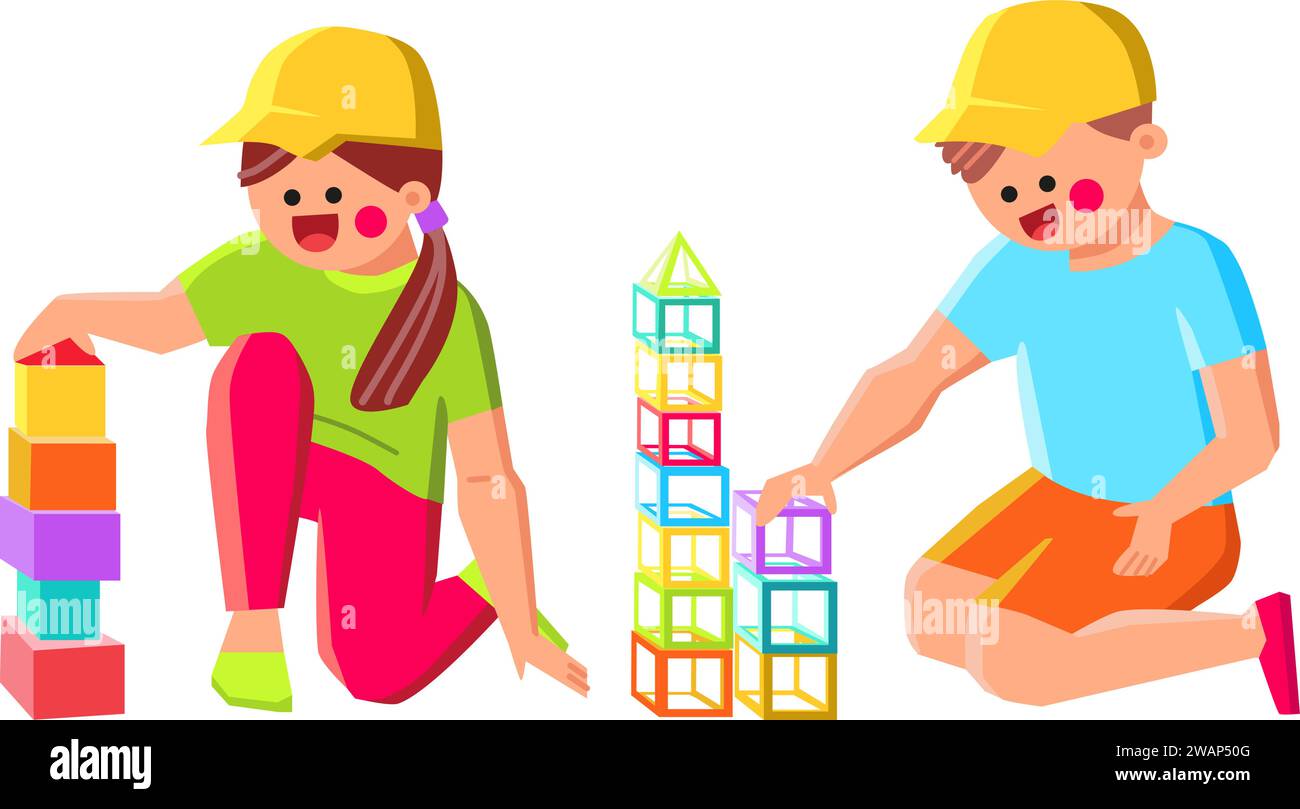 child kid builder vector Stock Vector Image & Art - Alamy
