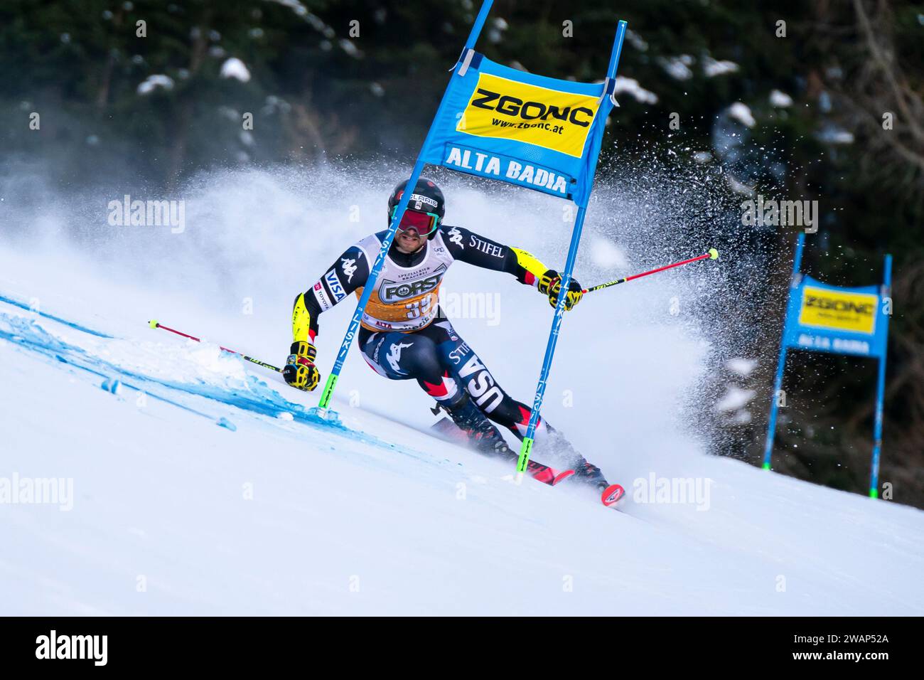 Alta Badia, Italy 17 December 2023. NELSON Isaiah (USA) competing in ...