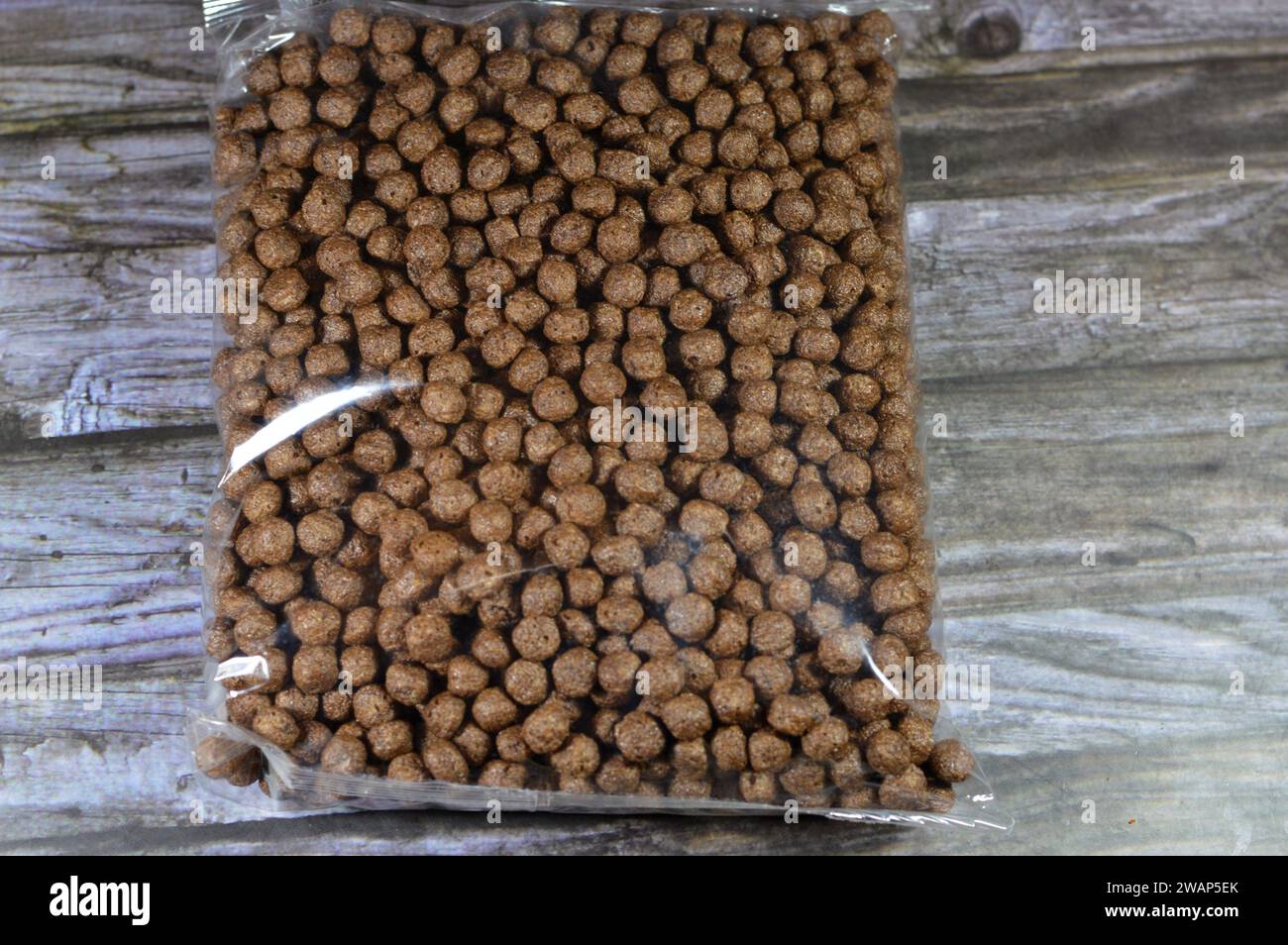 Breakfast Chocolate flavored balls cereal, as a snack prepared with ...