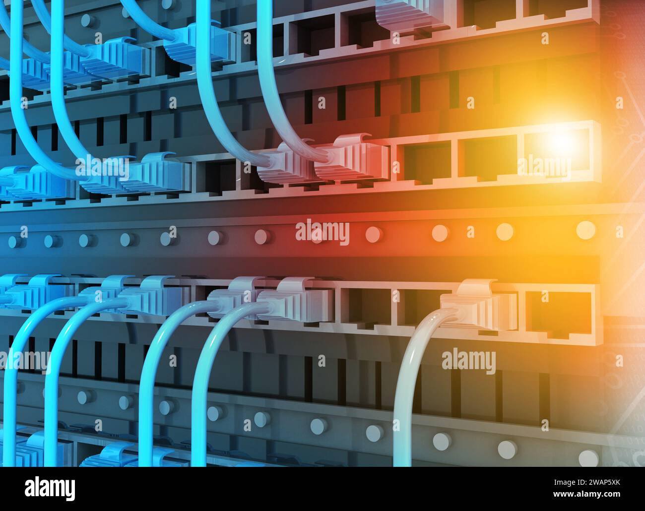 Network Cable Plug To Server. 3d illustration Stock Photo - Alamy