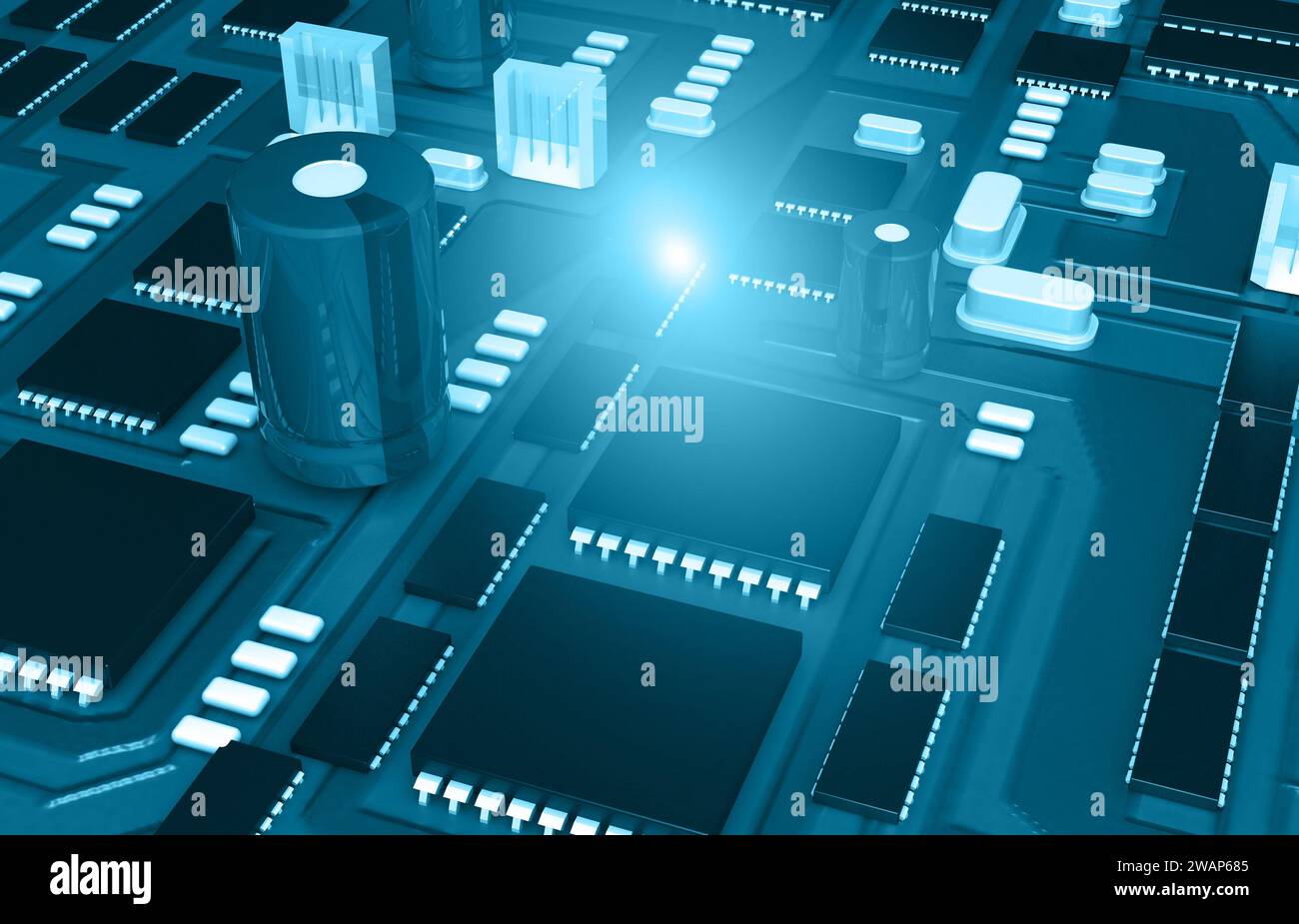 Circuit board background. 3d illustration Stock Photo - Alamy