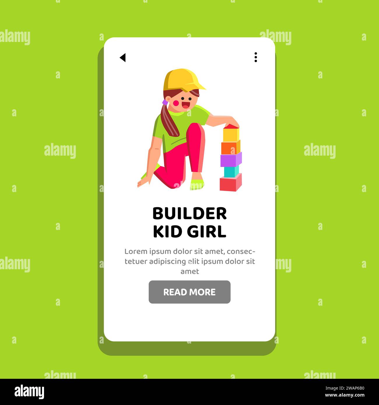 engineer builder kid girl vector Stock Vector Image & Art - Alamy