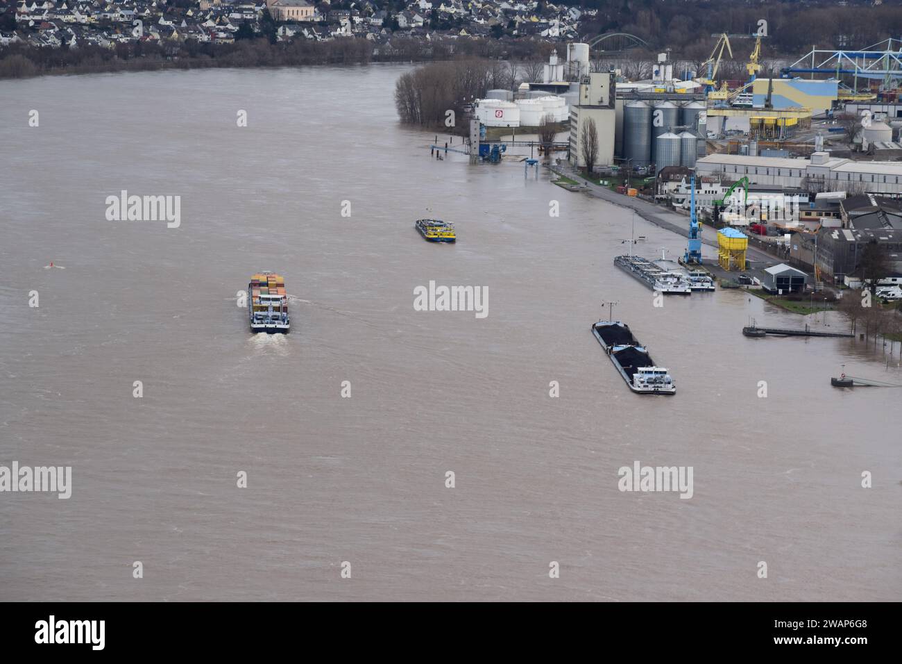 Rhine flood at Andernach in 2024 Stock Photo - Alamy