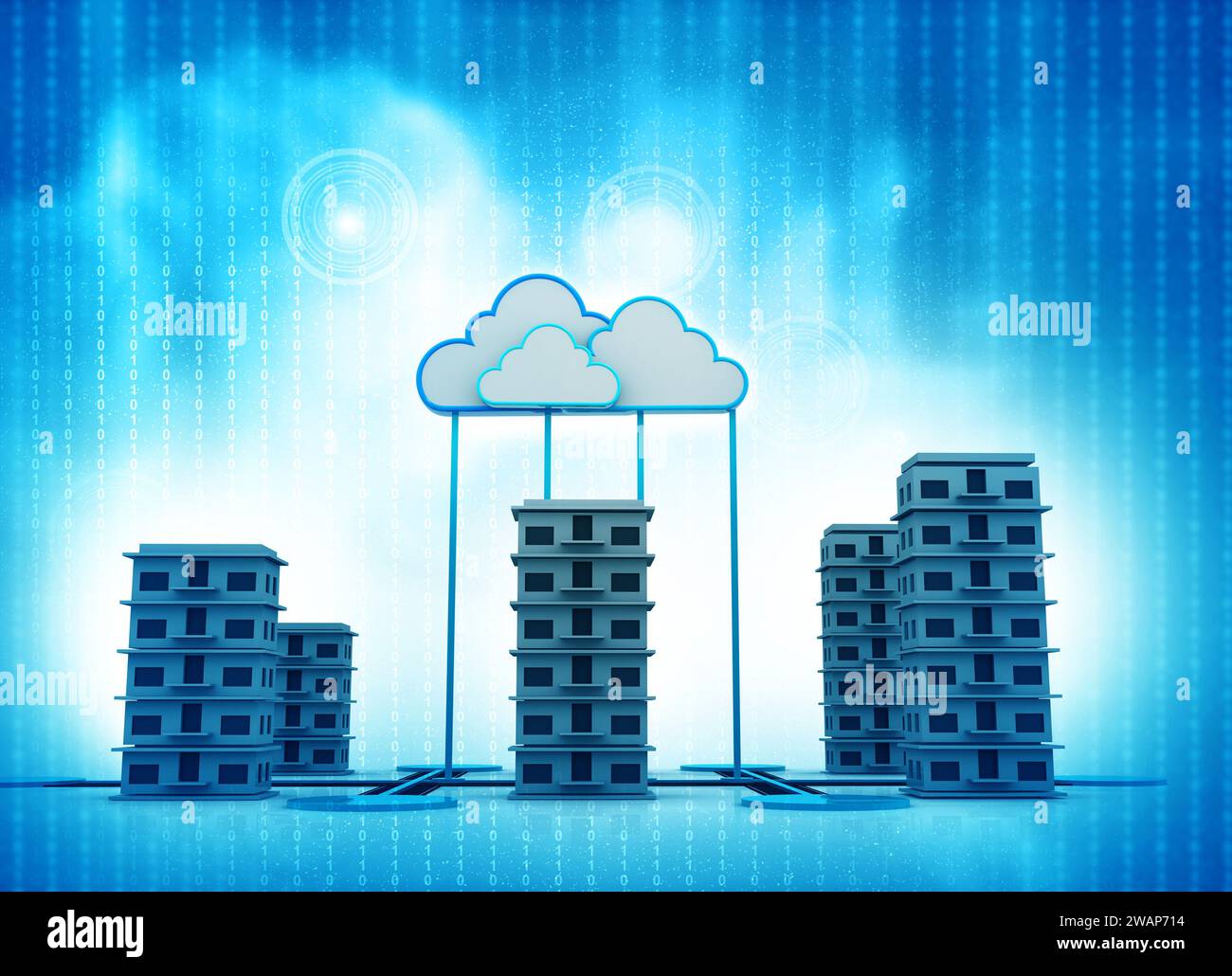 Smart city and cloud computing. 3d illustration Stock Photo - Alamy