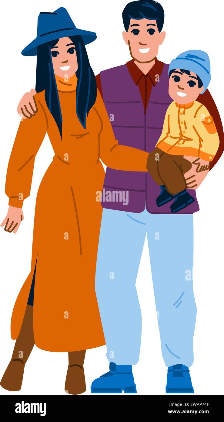 happy autumn family fashion vector Stock Vector Image & Art - Alamy