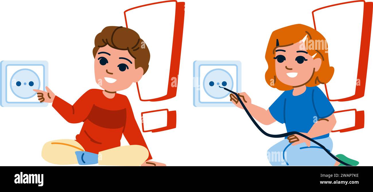 accident electric safety kid vector Stock Vector Image & Art - Alamy