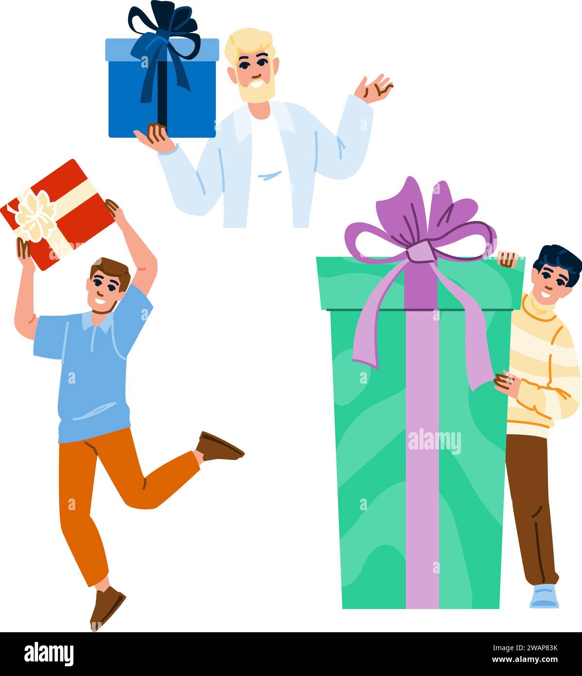 give gift man vector Stock Vector Image & Art - Alamy