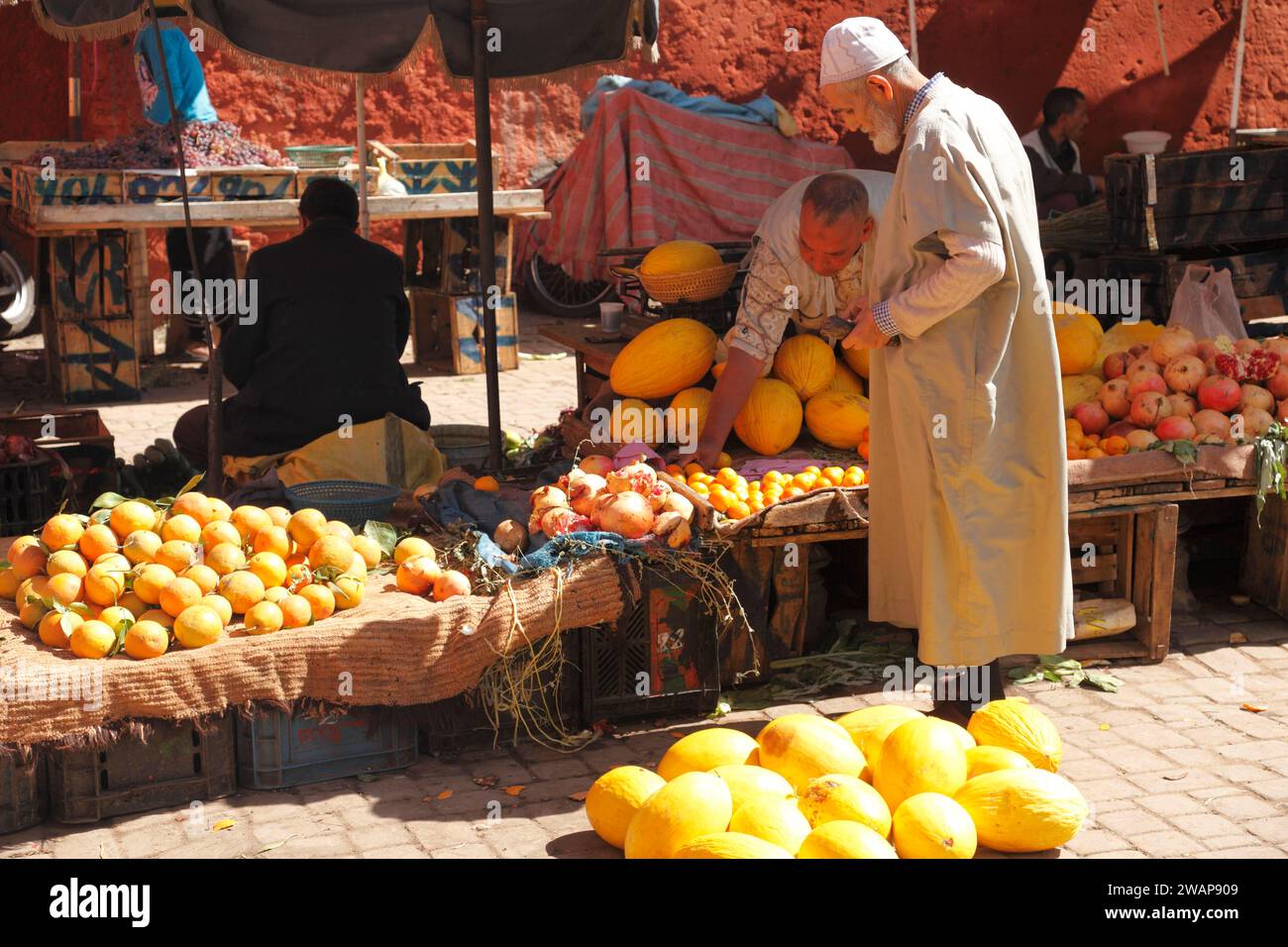Market stalls in the souk of the medina, Marrakech, Morocco, Africa ...