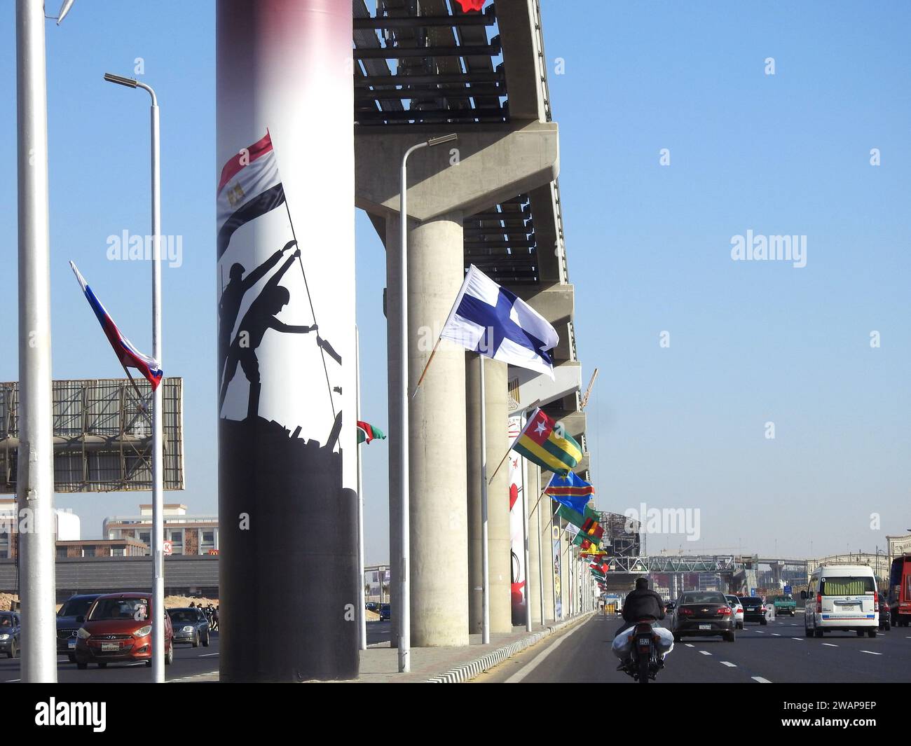 Cairo, Egypt, November 30 2023: Flags of various and different ...