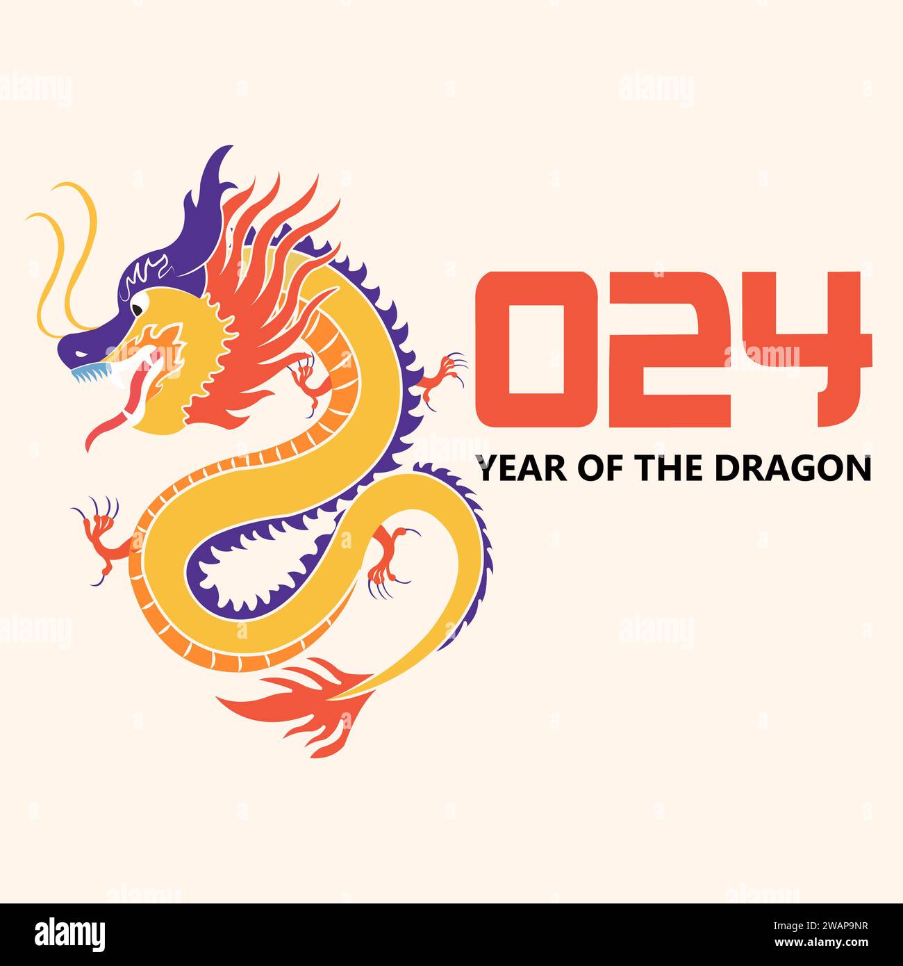 Chinese New Year of the Dragon Illustration Stock Photo - Alamy