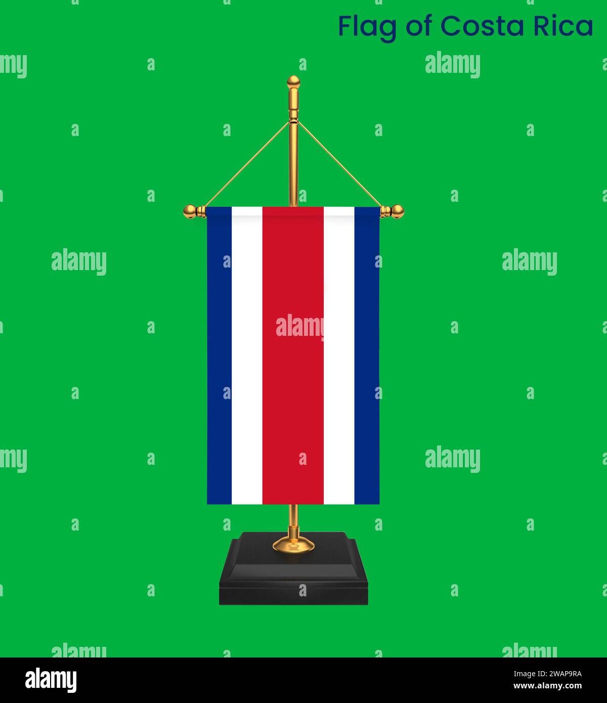 High detailed flag of Costa Rica. National Costa Rica flag. North ...