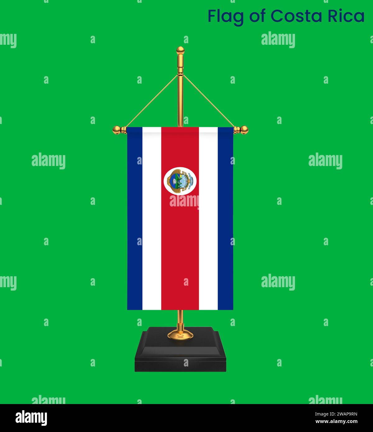 High detailed flag of Costa Rica. National Costa Rica flag. North ...