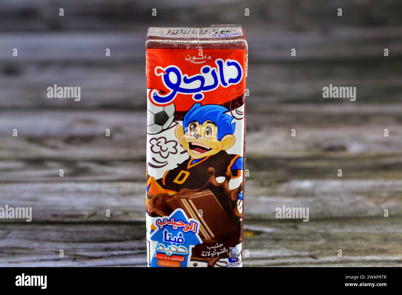 Cairo, Egypt, January 2 2024: Danone Dango Chocolate Milk, a type of ...