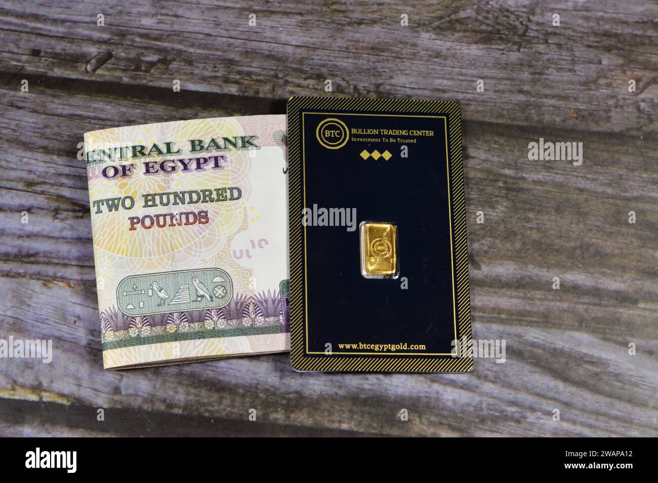 Cairo, Egypt, January 2 2024: 24K karat BTC Bullion Trading Center pure ...