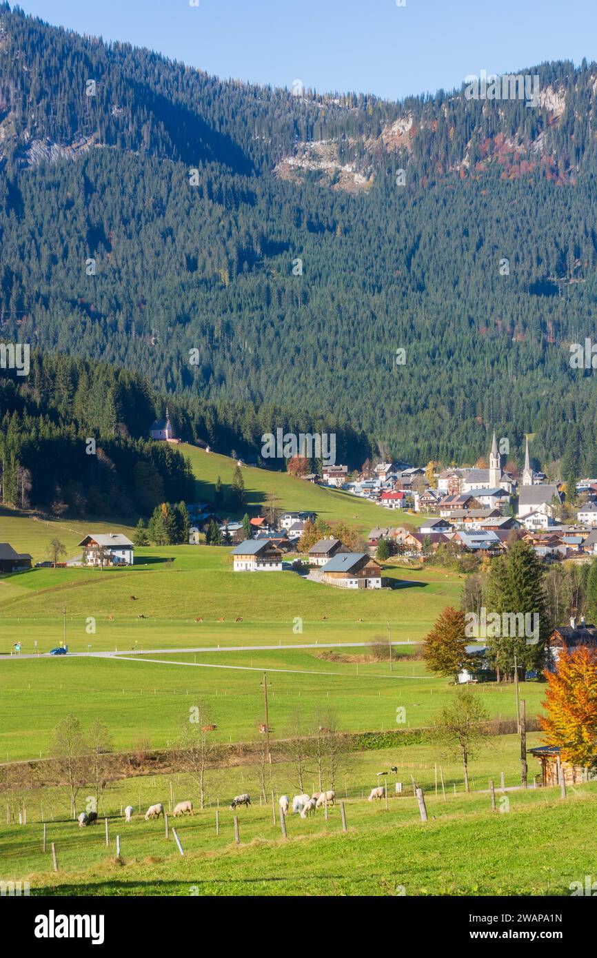 Gosau: village Gosau, Catholic and Evangelical parish church, Calvary ...