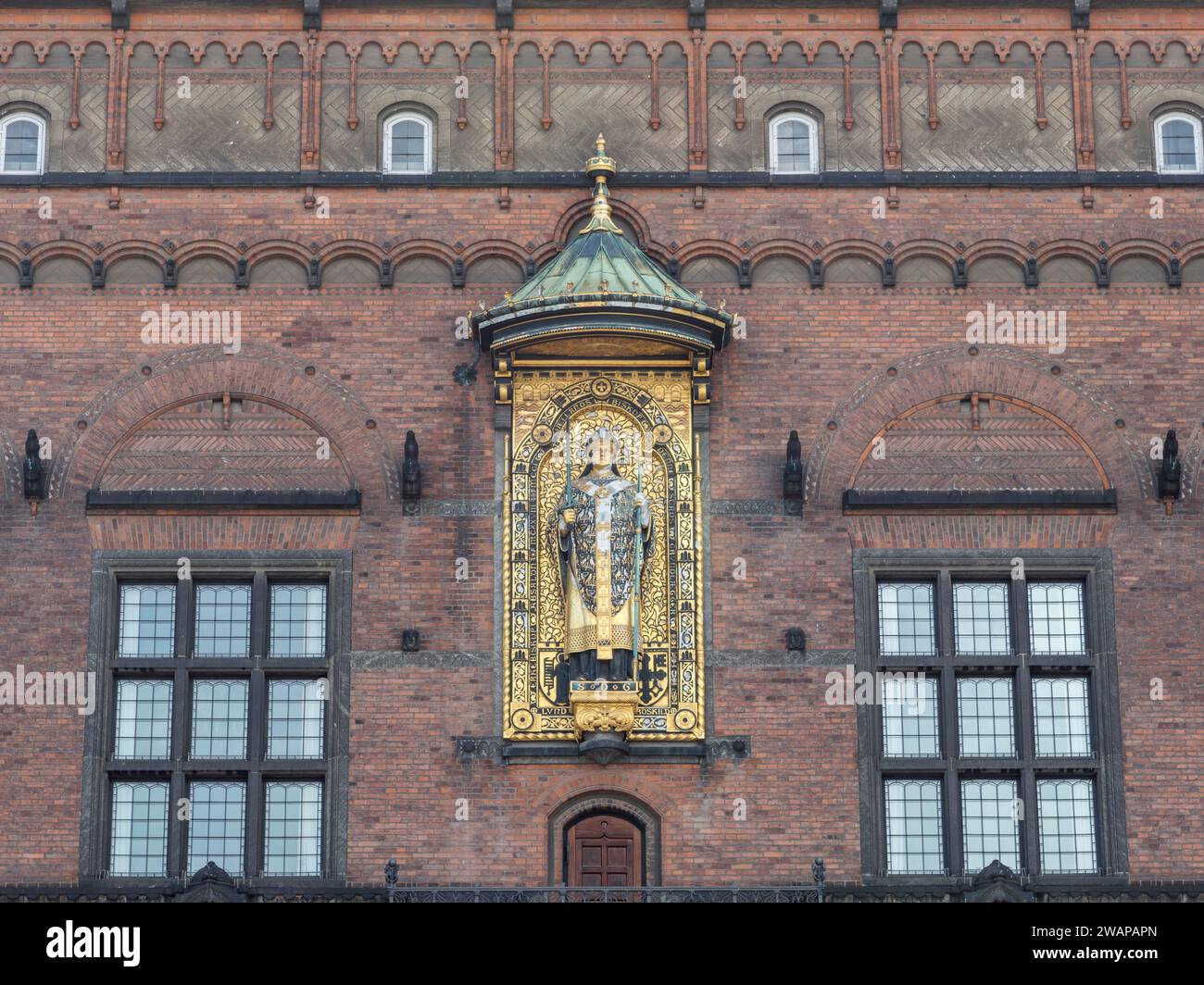 The gilded copper statue of Bishop Absalon (the founder of Copenhagen ...