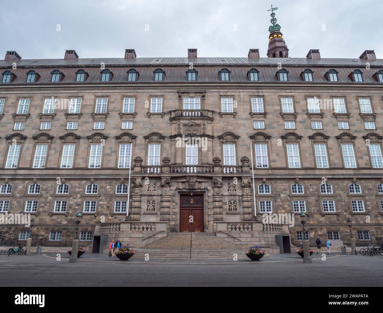 The Danish Parliament (Folketinget) facade in the Rigsdagsgården ...