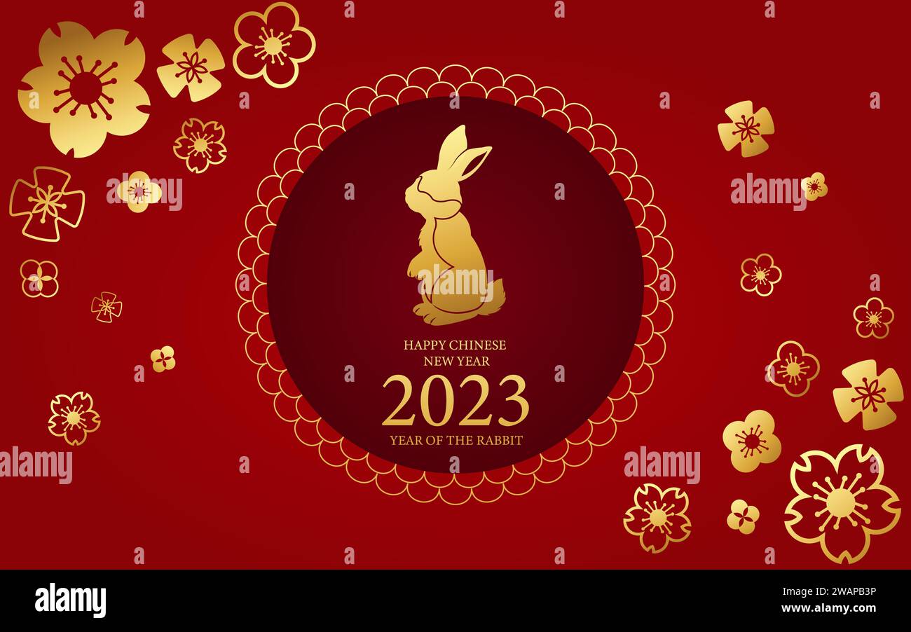 Chinese New Year of the Rabbit Illustration Stock Photo - Alamy