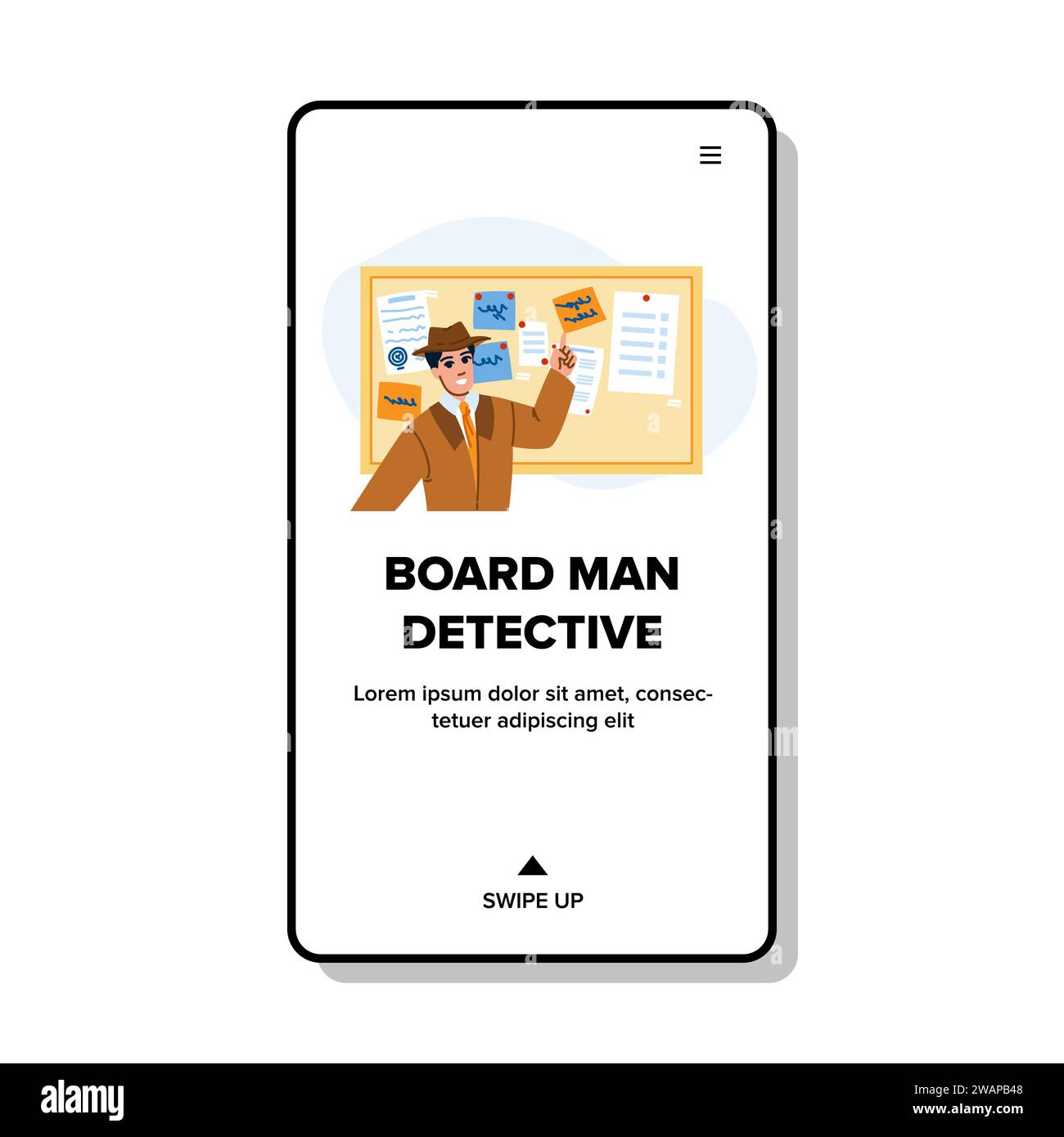 evidence board man detective vector Stock Vector Image & Art - Alamy