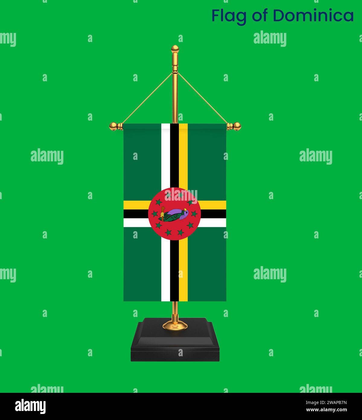 High detailed flag of Dominica. National Dominica flag. North America ...