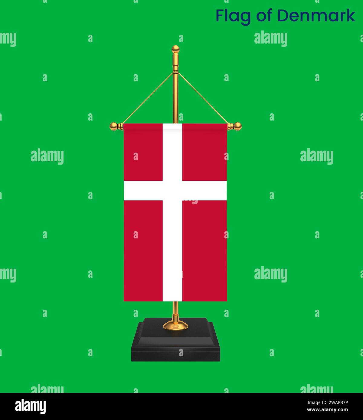 High detailed flag of Denmark. National Denmark flag. Europe. 3D ...