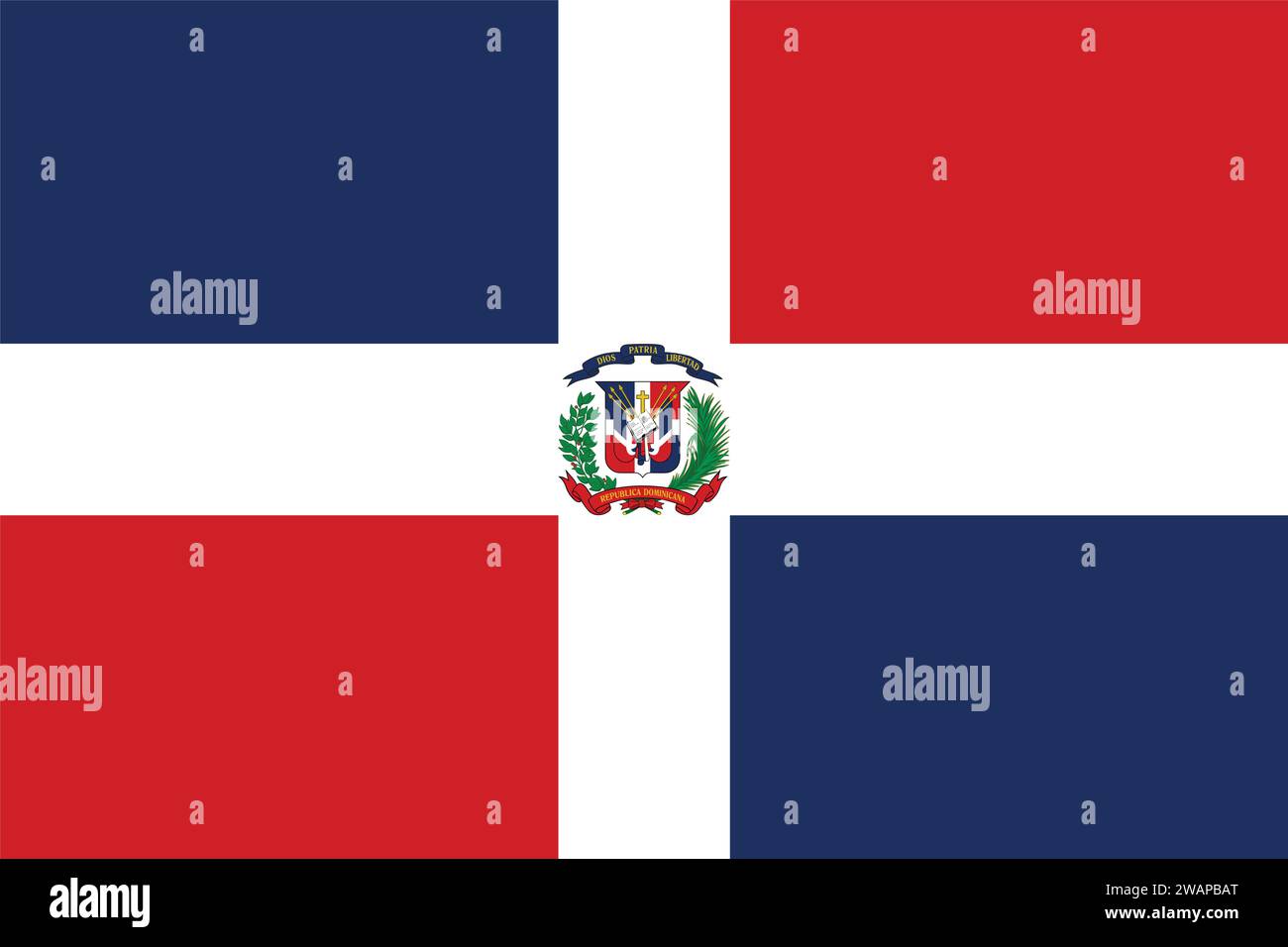 High detailed flag of Dominican Republic. National Dominican Republic ...