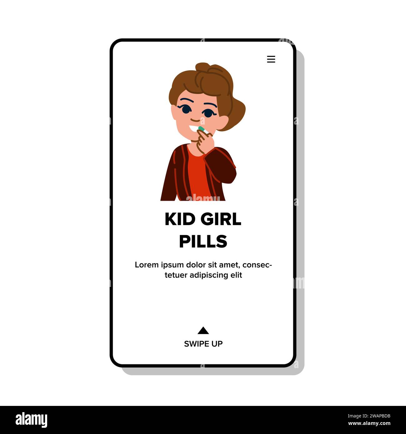 supplement kid girl pills vector Stock Vector Image & Art - Alamy