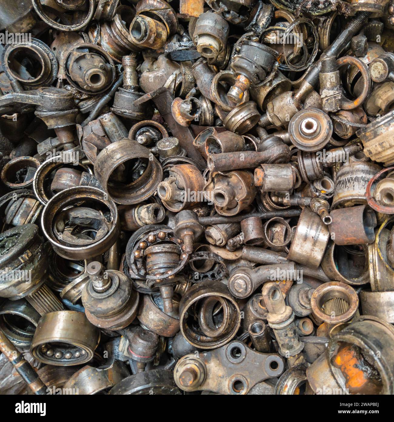 rusted steel scrap pile of used car parts and pieces Stock Photo - Alamy