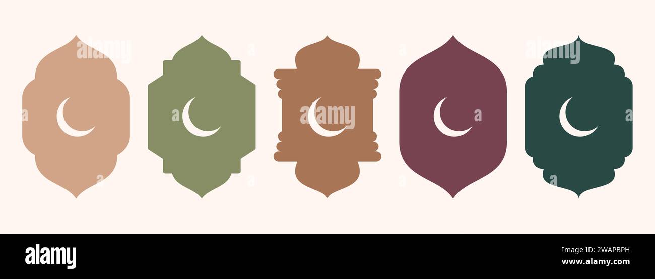 Islamic shape of door or window silhouette Arabic arch. Collection of ...