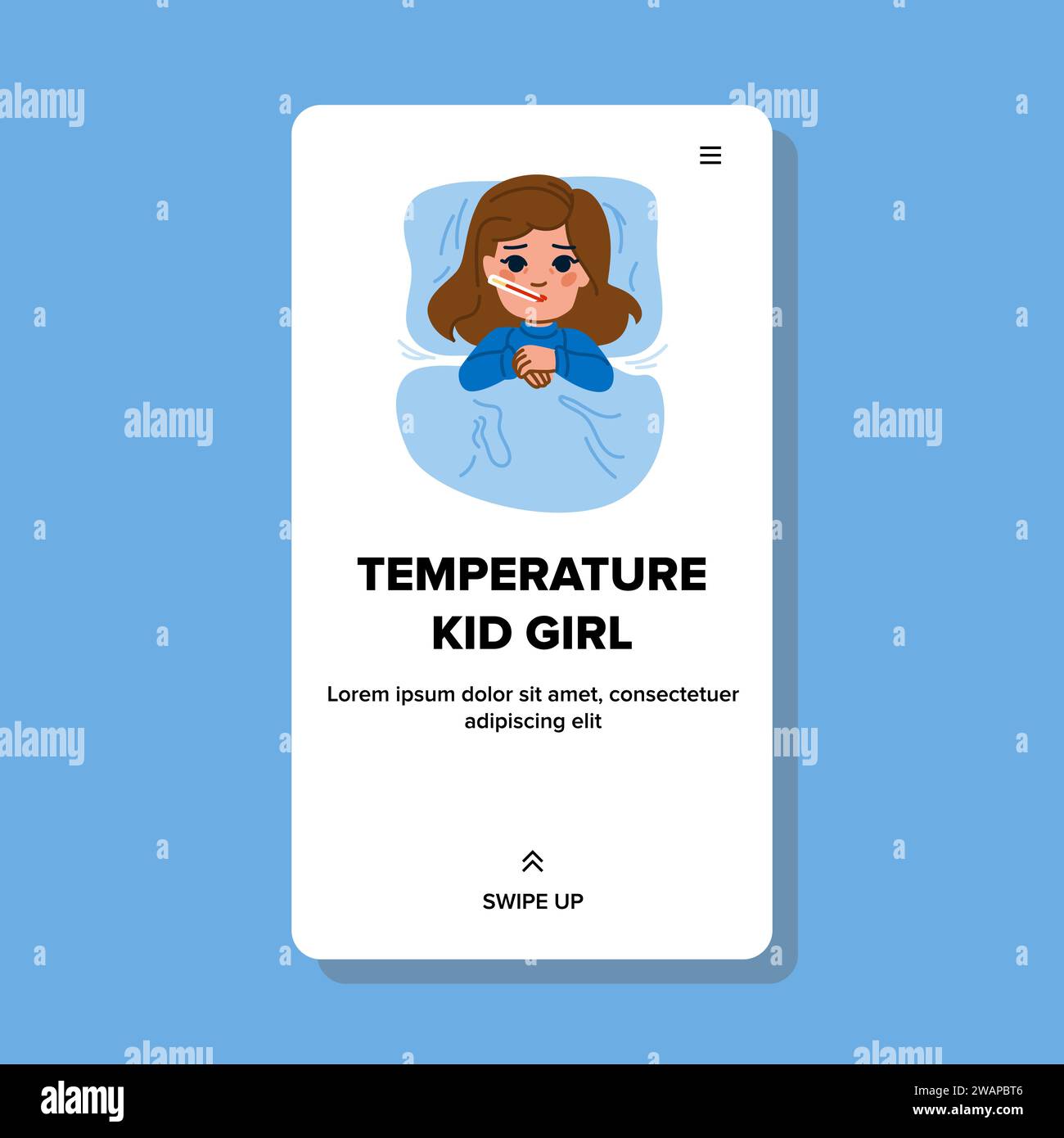 thermometer temperature kid girl vector Stock Vector Image & Art - Alamy