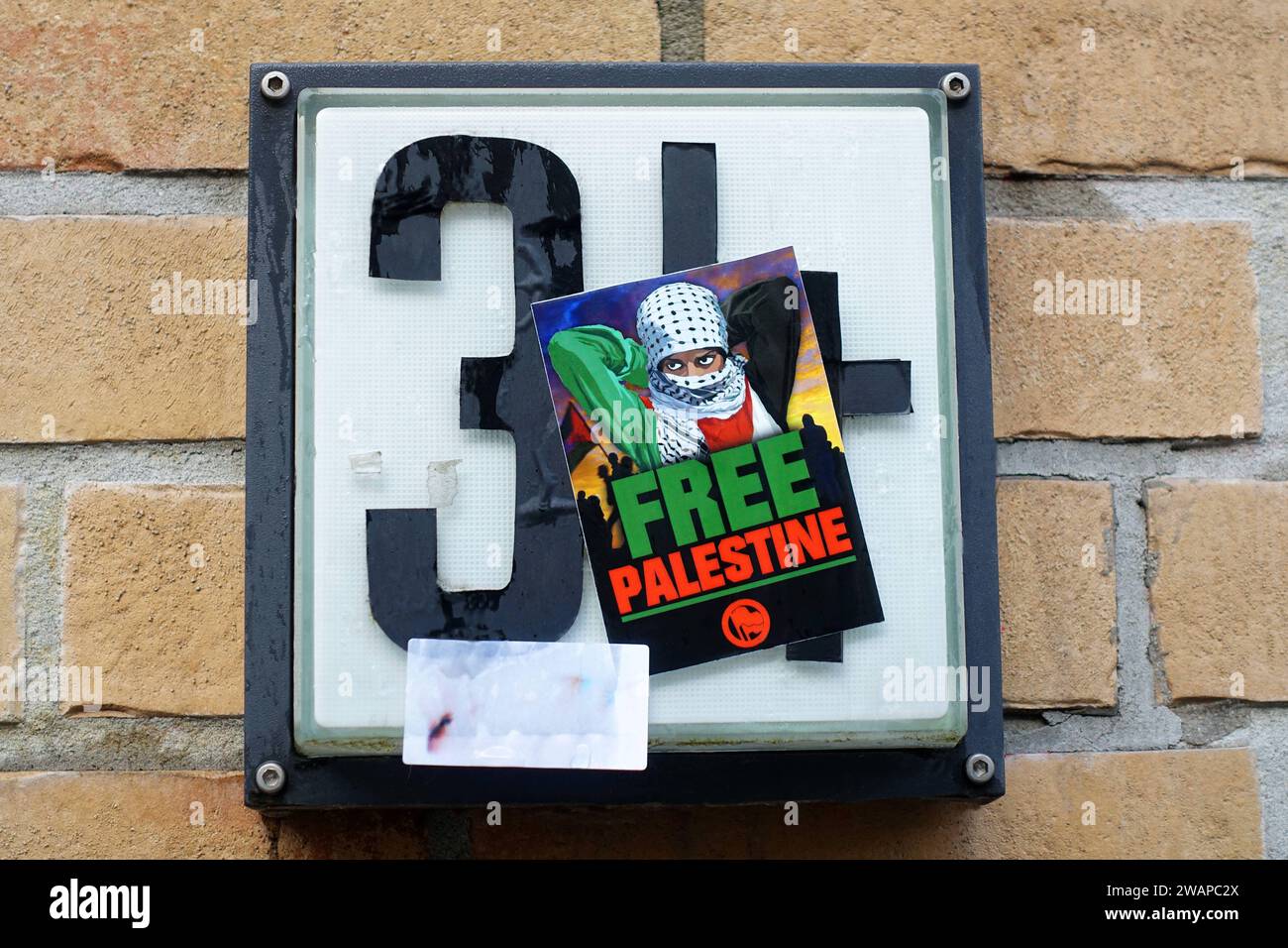 FREE PALESTINE - Aufkleber in den Farben der palästinensischen Flagge ...