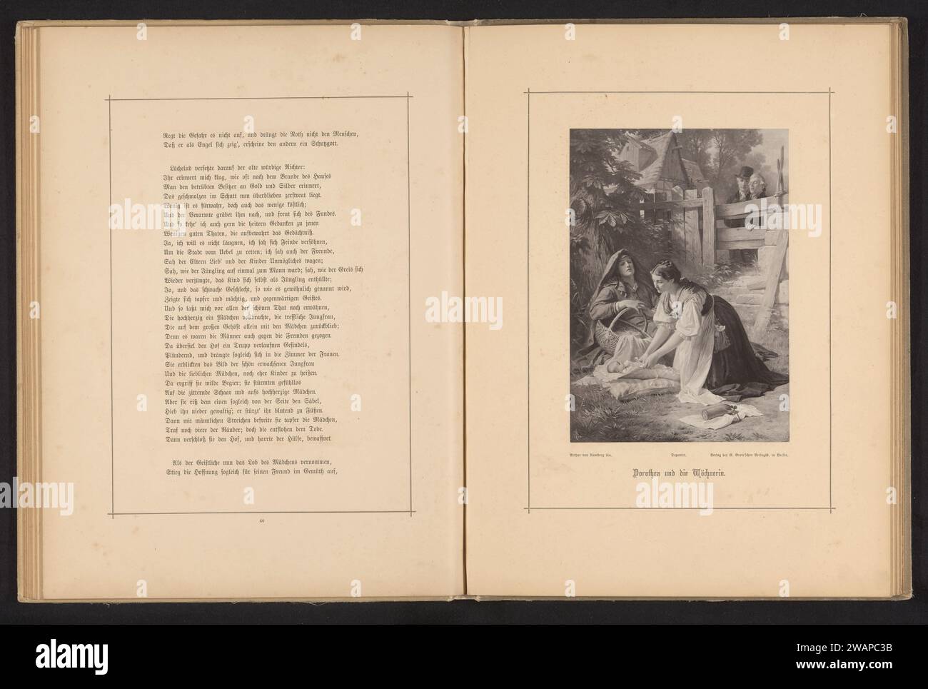 Photo production of a painting, representing Dorothea helps a woman in ...