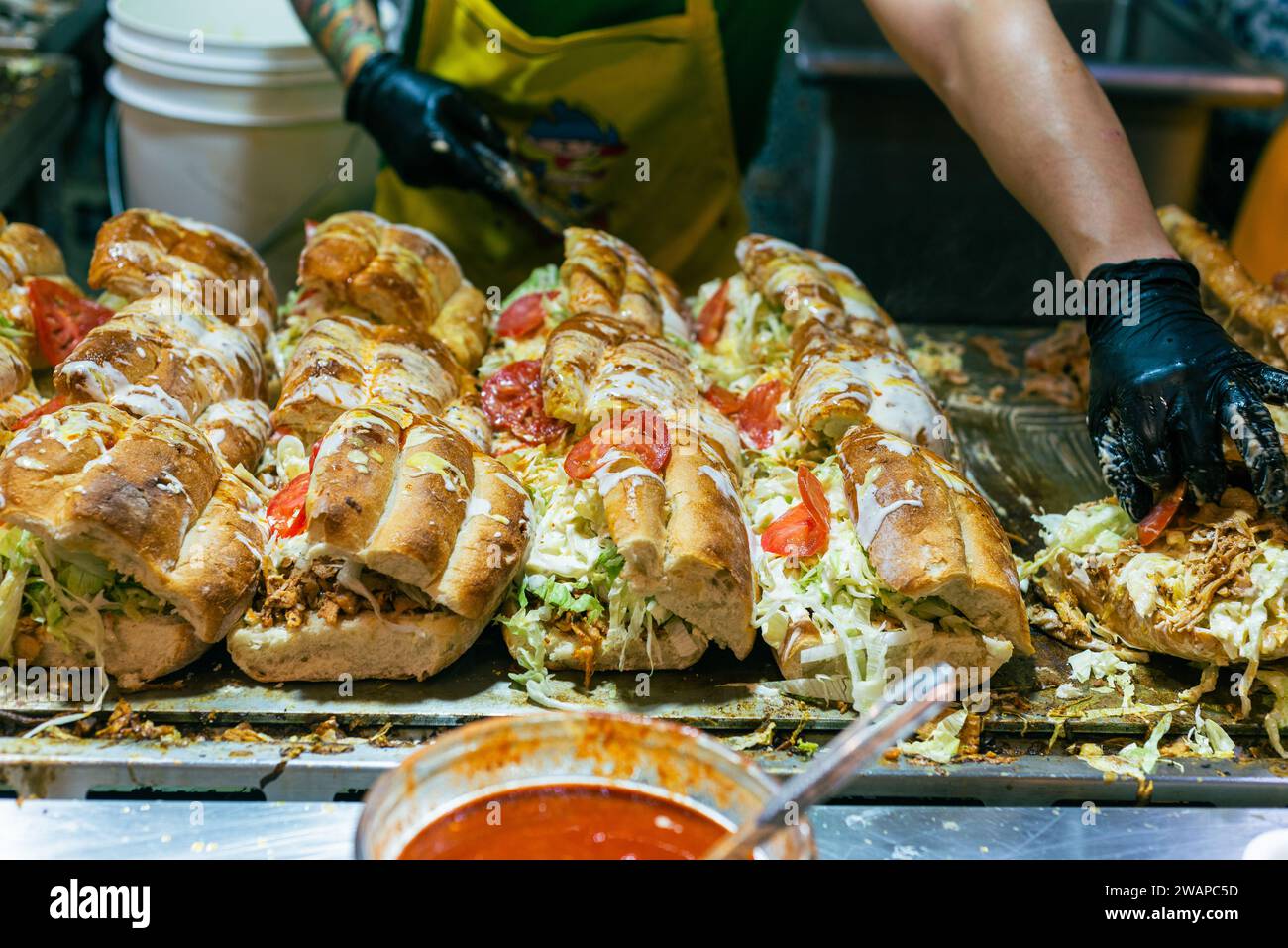 Sandwich stand in Guadalajara, Mexico. Fast food stand Stock Photo - Alamy