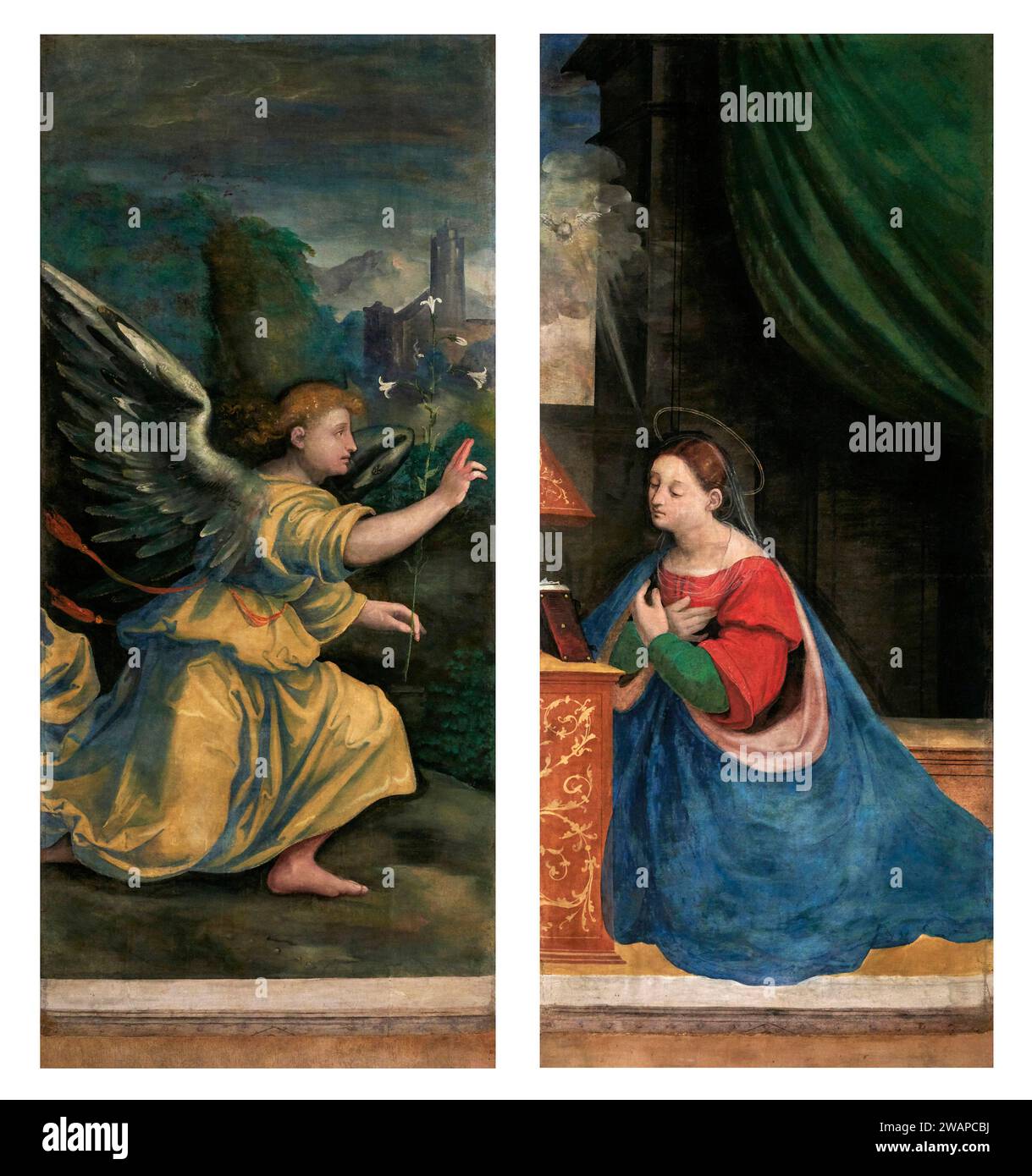 Angelo annunziante e Vergine annunciata - olio su tela - Callisto ...
