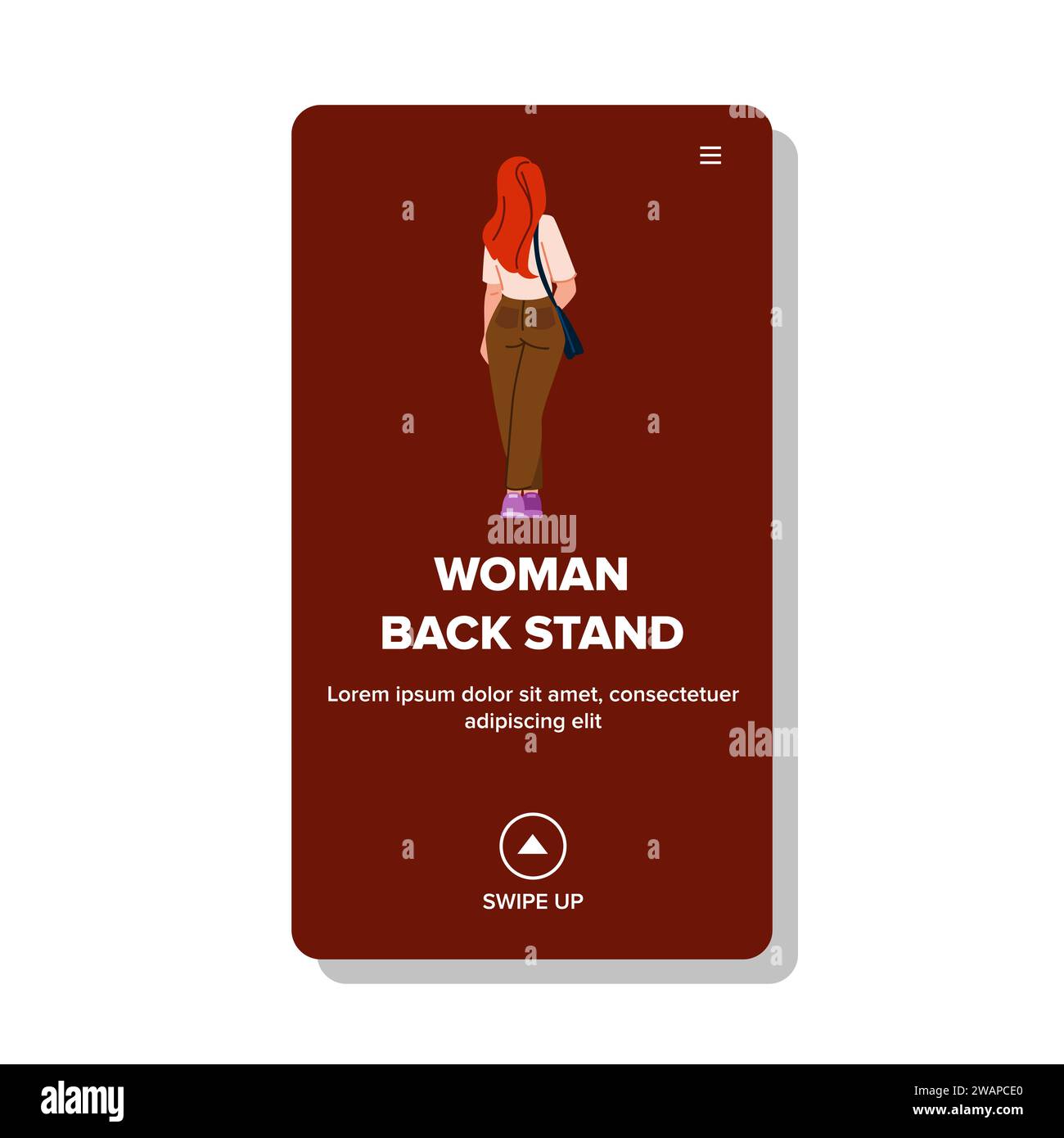 pain woman back stand vector Stock Vector Image & Art - Alamy
