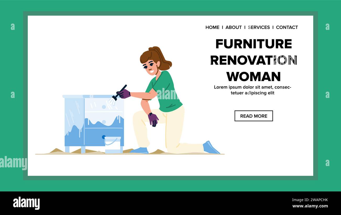 restore furniture renovation woman vector Stock Vector Image & Art - Alamy