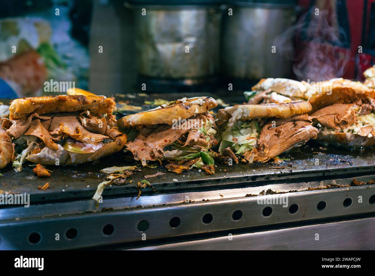 Sandwich stand in Guadalajara, Mexico. Fast food stand Stock Photo - Alamy