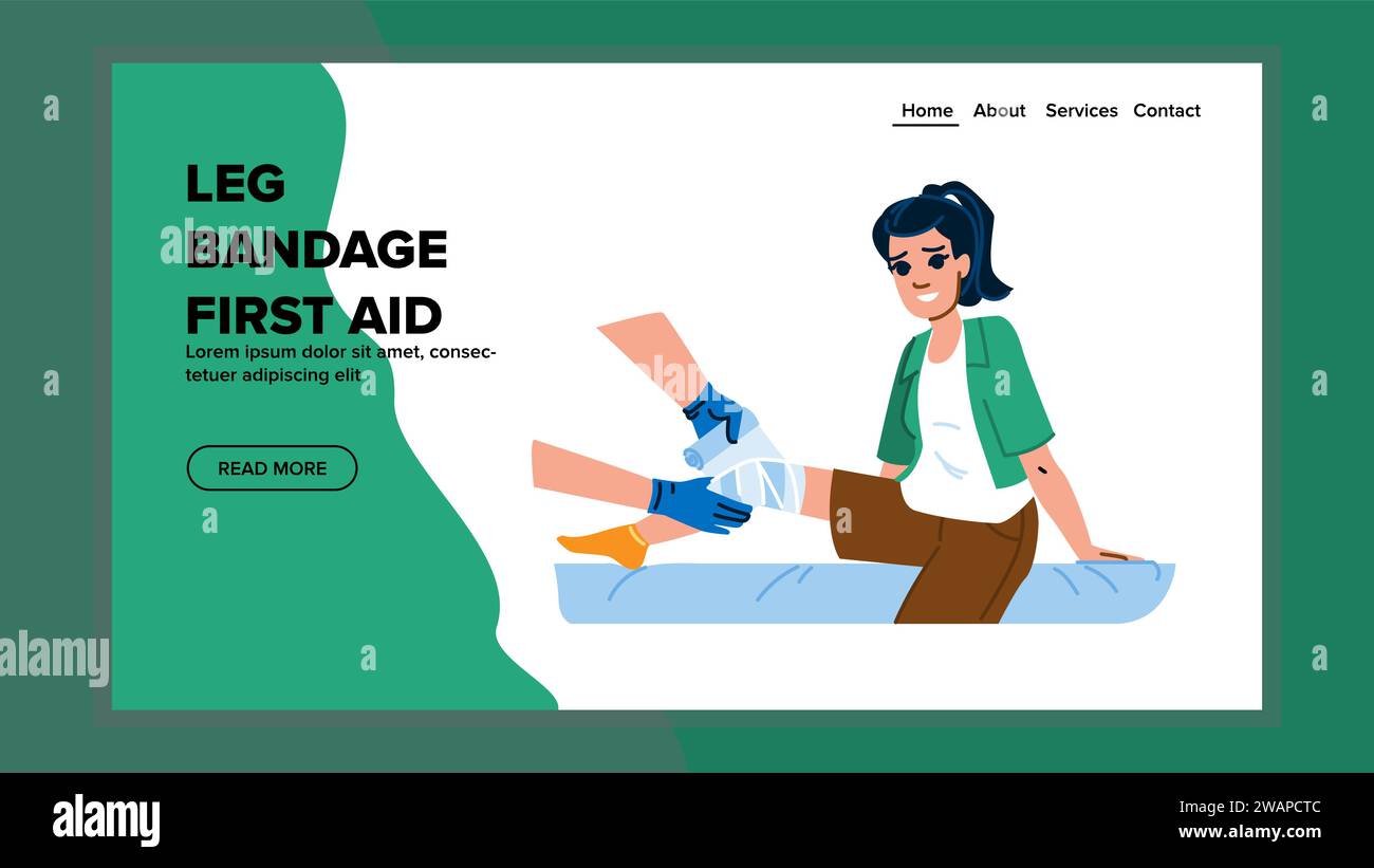 injury leg bandage first aid vector Stock Vector Image & Art - Alamy