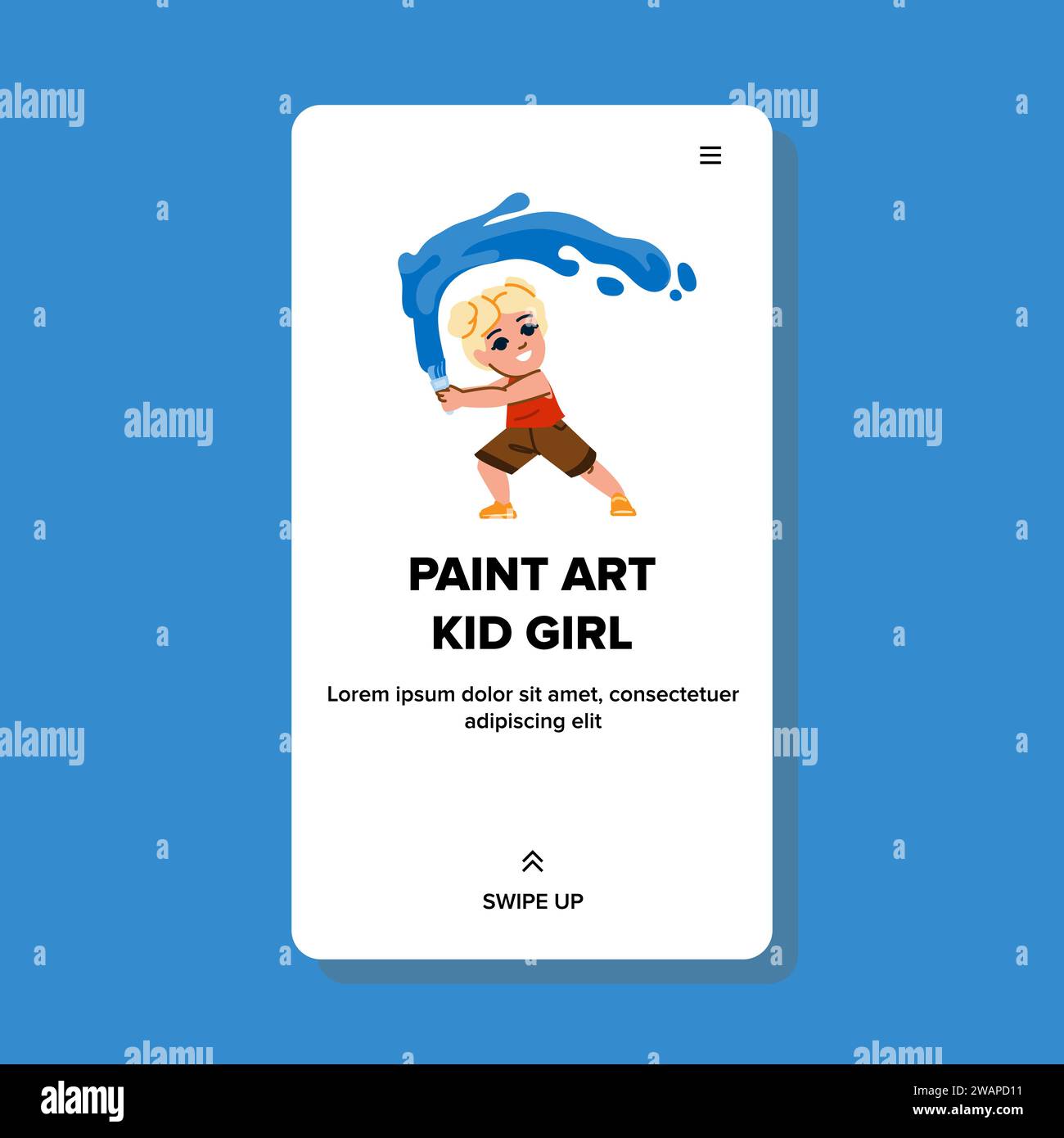 school paint art kid girl vector Stock Vector Image & Art - Alamy