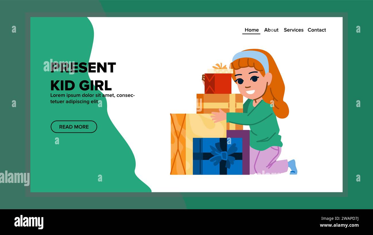 children present kid girl vector Stock Vector Image & Art - Alamy