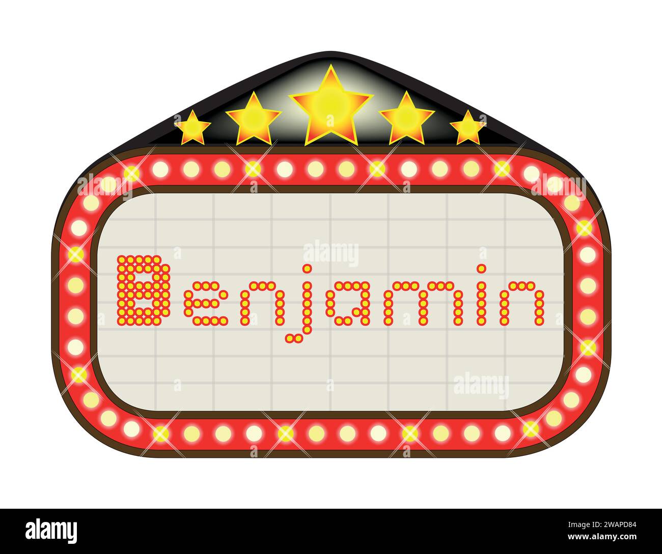 A Name movie theatre or theatre marquee with the name Benjamin Stock ...