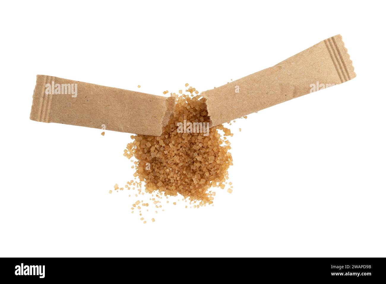 paper sticks of cane sugar, sugar in paper kraft packaging, mock up for ...