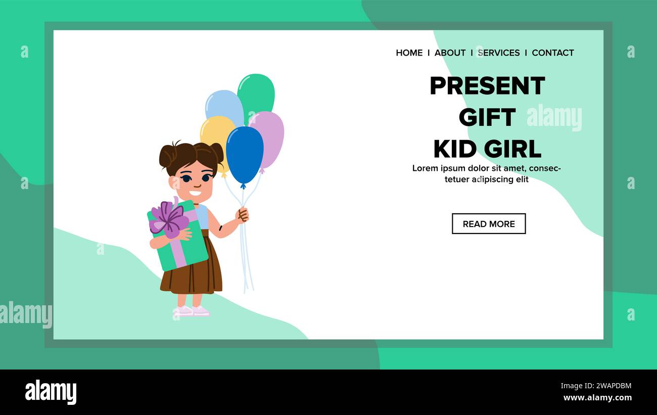 happy present gift kid girl vector Stock Vector Image & Art - Alamy